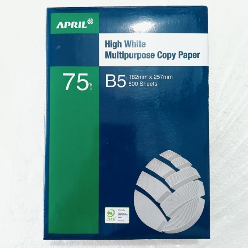Jual 1 RIM - KERTAS HVS B5 APRIL PAPER 75GSM 500 LEMBAR | Shopee Indonesia