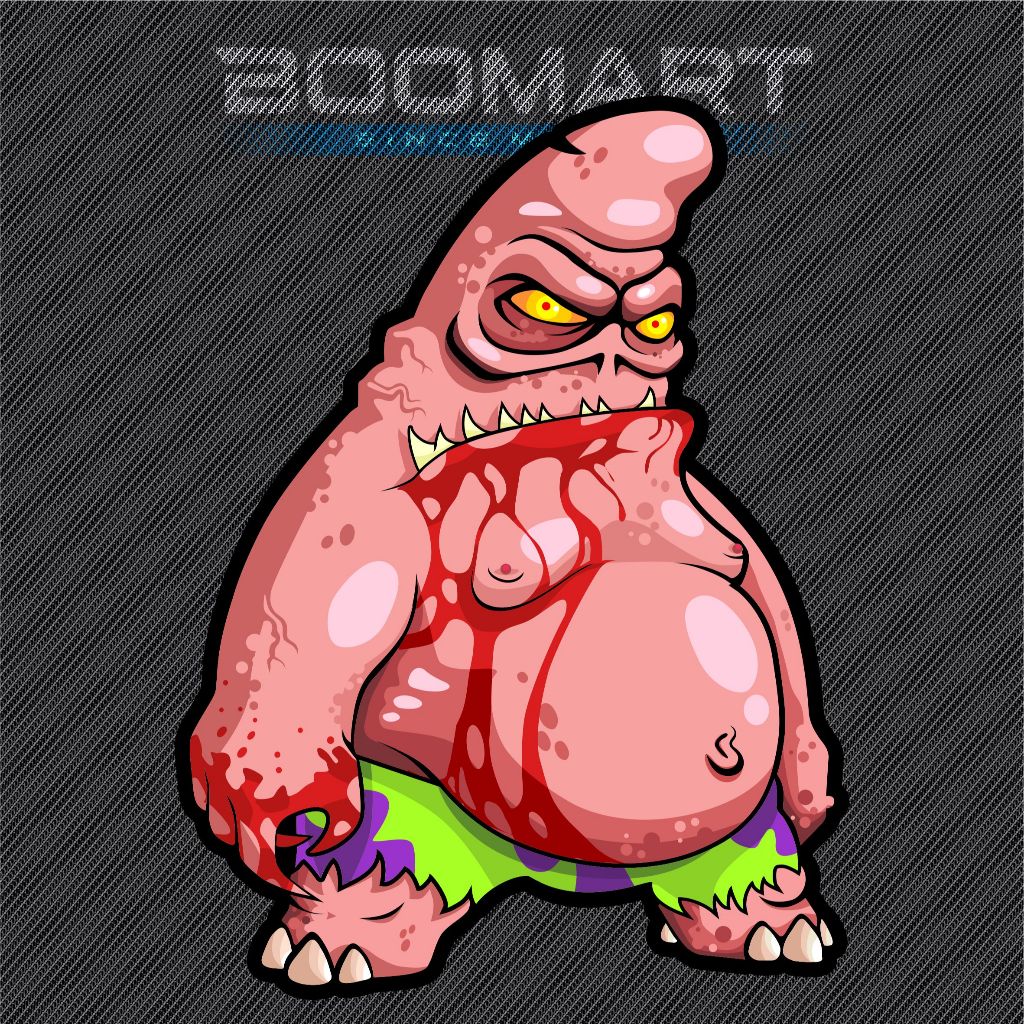 Jual STICKER A4 KARAKTER PATRICK ZOMBIE | Shopee Indonesia