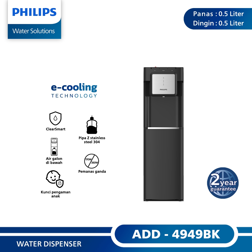 Jual Philips Water Dispenser Bottom Loading ADD4949BK ADD4949WH Warna ...