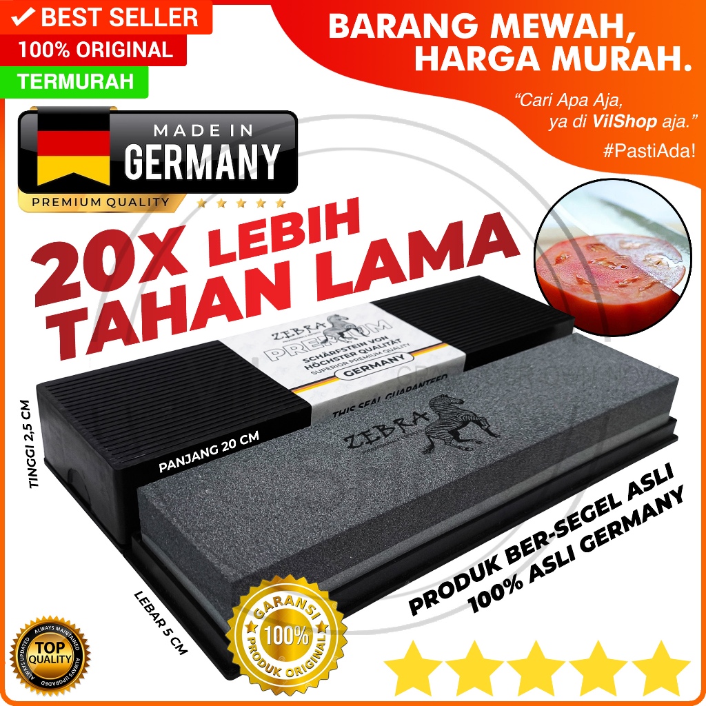 Jual BATU ASAH ZEBRA PREMIUM ASLI JERMAN KOTAK HITAM BAGUS 20 CM 8 ...