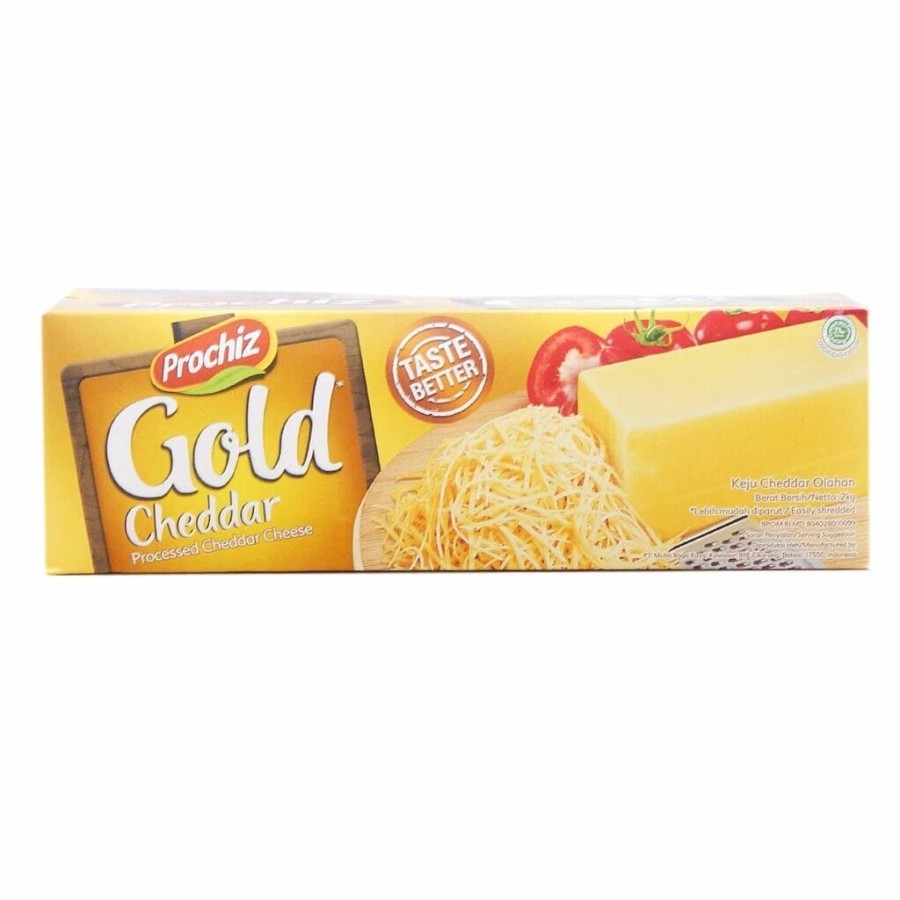 Jual PROCHIZ GOLD 2KG-KEJU CHEDDAR OLAHAN-CHEDDAR CHEESE | Shopee Indonesia