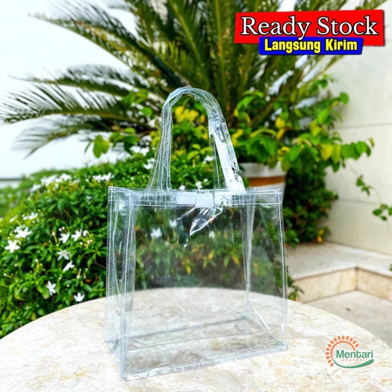 Jual Tas Mika Transparan Ukuran 20x20x10 Souvenir Tas Ulang Tahun Hampers Ultah Goody bag Ready ...