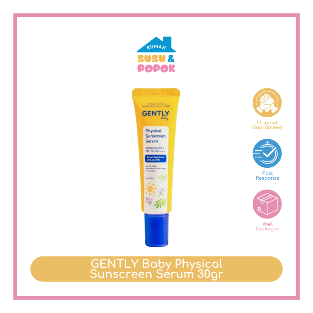 Jual GENTLY Baby Physical Sunscreen Serum SPF 50 PA++++ 30gr | Shopee ...