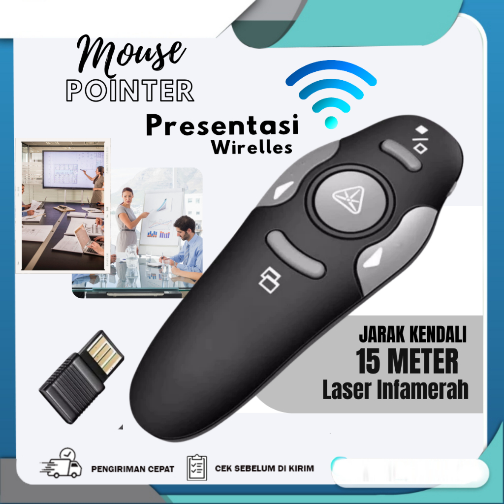 Jual Alat Presentasi Kantor instansi Remote Mouse Pointer Laser Wireless Infamerah | Shopee ...