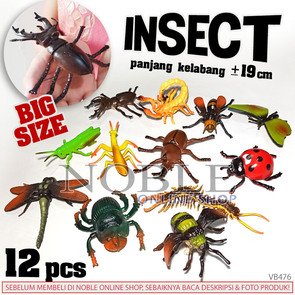 Jual [12 PCS BIG SIZE] SERANGGA INSECT MAINAN EDUKASI BIG GIANT JUMBO ...