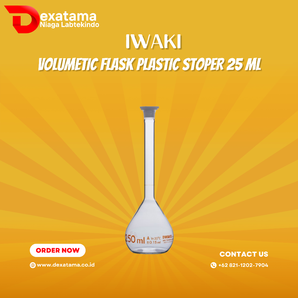 Jual IWAKK LABU UKUR Vol. 25 ml PP Stopper / VOLUMETRIC FLASK IWAKI | Shopee Indonesia