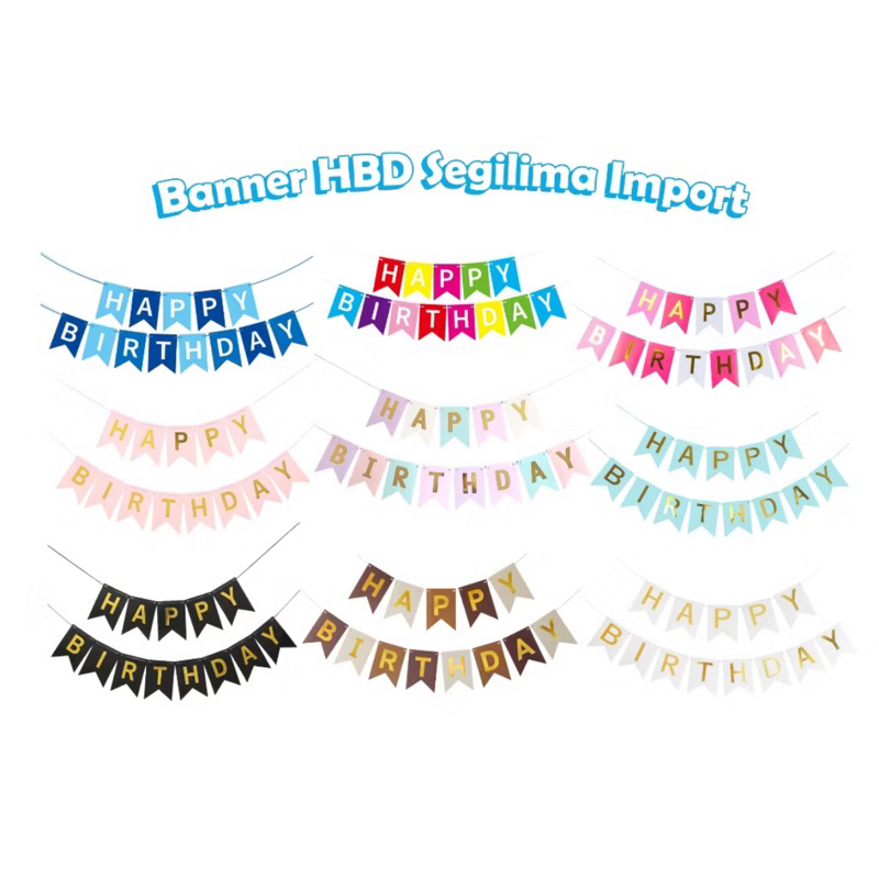Jual Banner Happy Birthday Warna Warni Backdrop Pesta Bendera Bunting ...