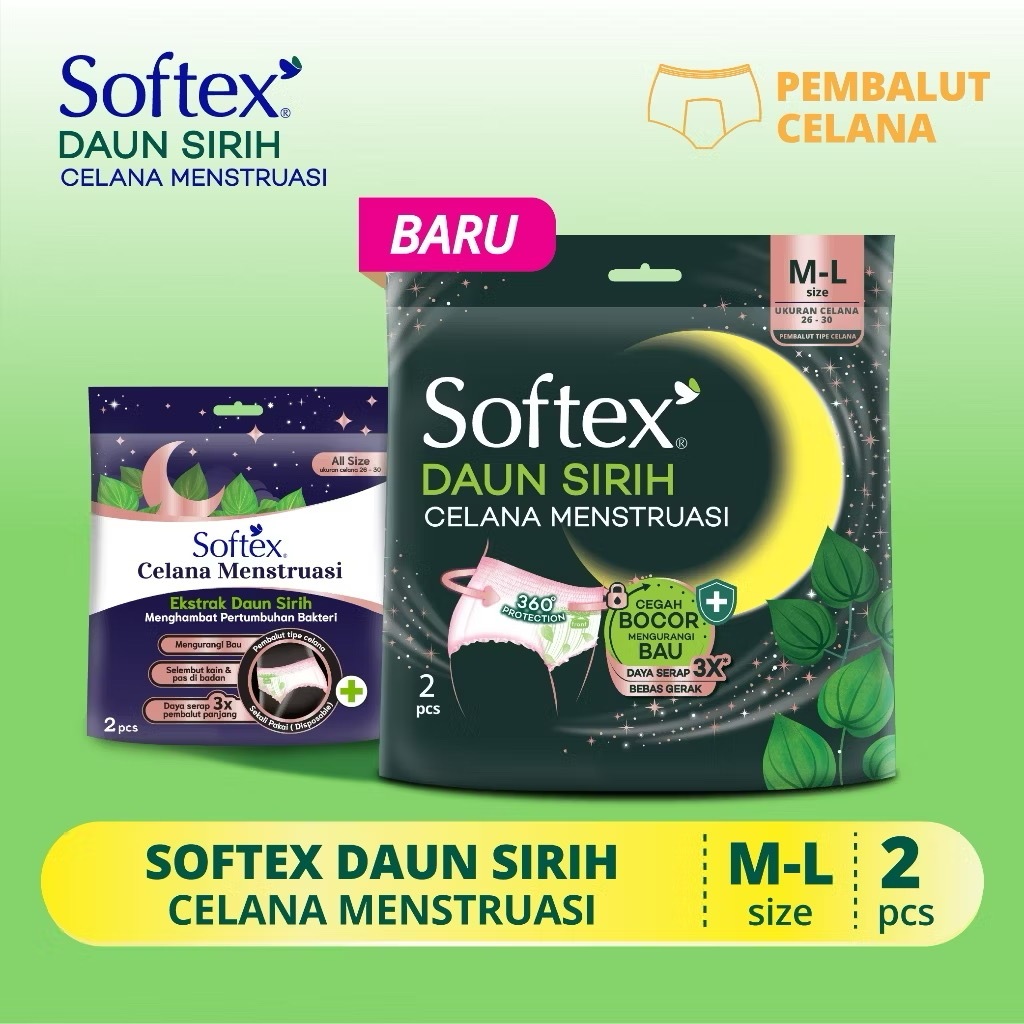 Jual Softex Celana Menstruasi Daun Sirih 2 pads - Pembalut Celana Sirih | Shopee Indonesia