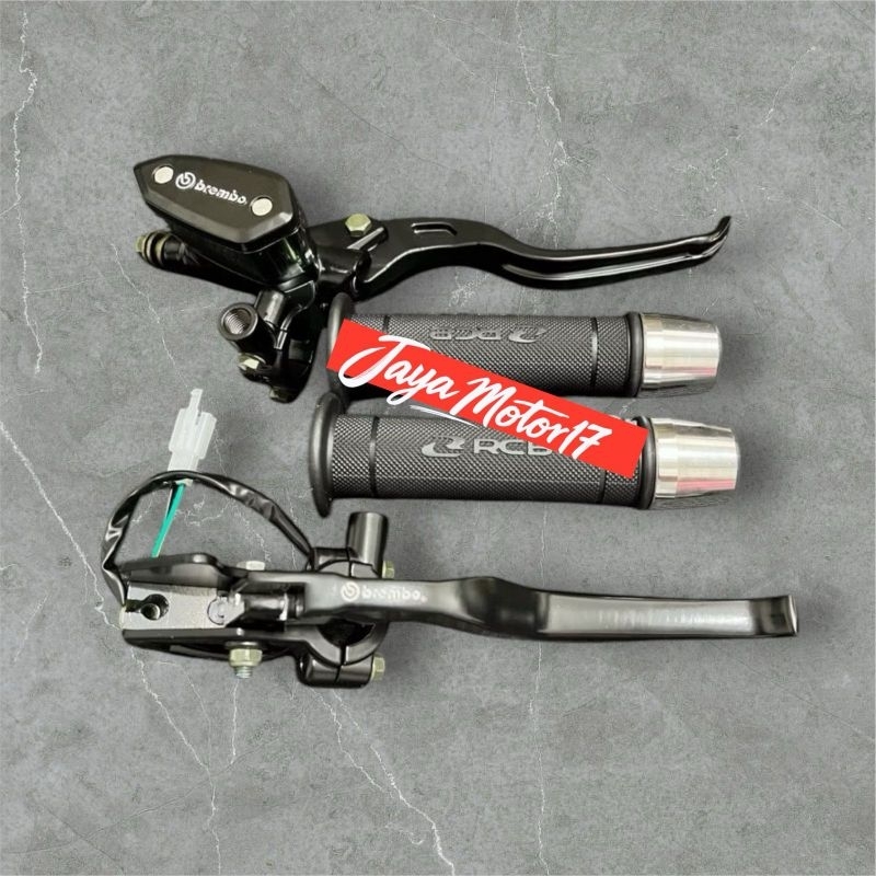 Jual PAKET SET 3IN1 MASTER REM TABUNG OVAL KACA + HANDGRIP RCB HG55 + JALU CHROME JUMBO ...