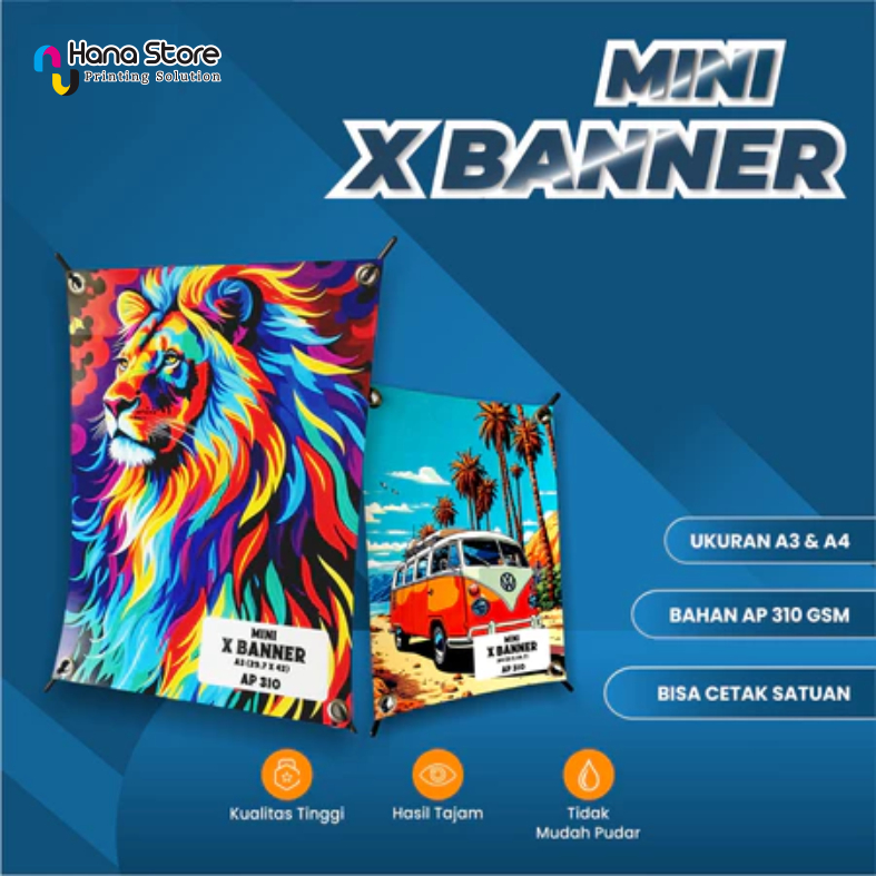 Jual Cetak Mini X Banner A3 Tebal Laminasi / Spanduk Kecil / Spanduk ...