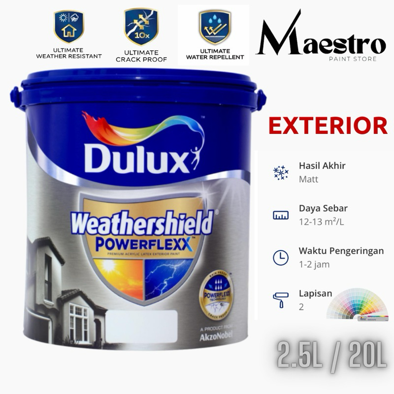 Jual Cat Exterior DULUX WEATHERSHIELD POWERFLEXX NEXT GEN 20 Liter ...