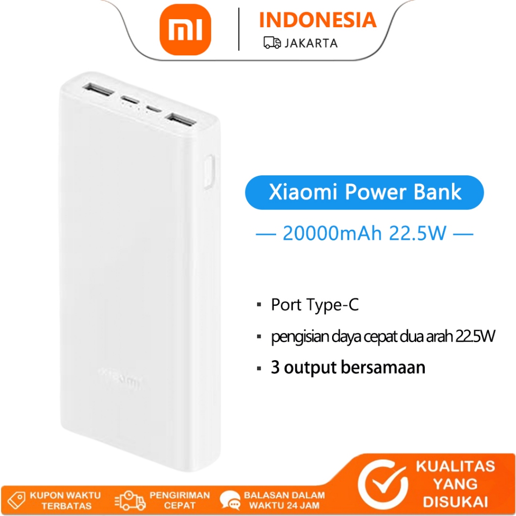 Jual mi Power Bank 20000mAh 22.5W - Fast Charging Type-C, Isi 3 HP ...