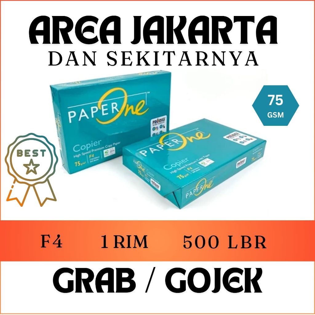 Jual Kertas Print HVS Paperone Copier F4 75 GSM 1 RIM (500 Lembar ...