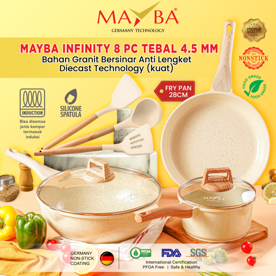 Jual MAYBA INFINITY 8 PCS Panci set lengkap glowing granit anti lengket ...