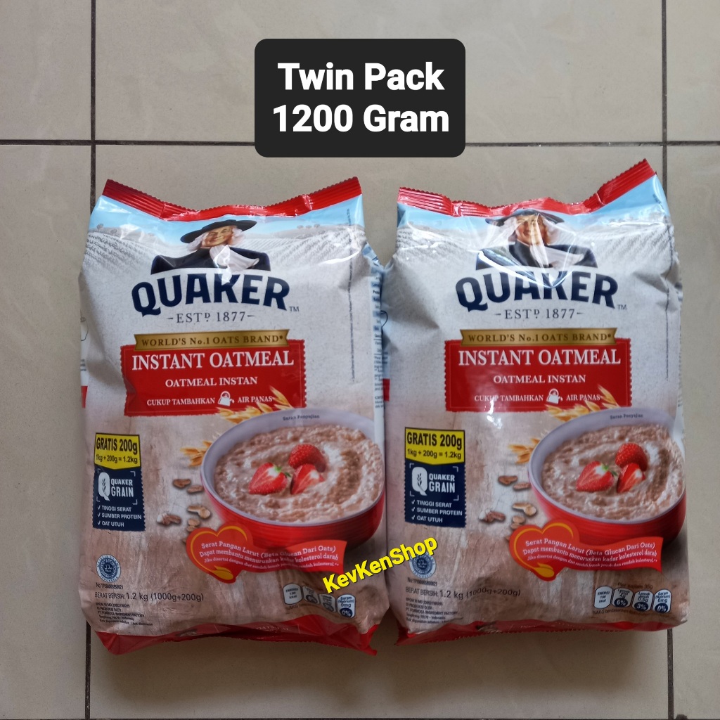 Jual Quaker Oat Instant Oatmeal Sereal 1200 gram Merah 1.2 Kg Exp ...