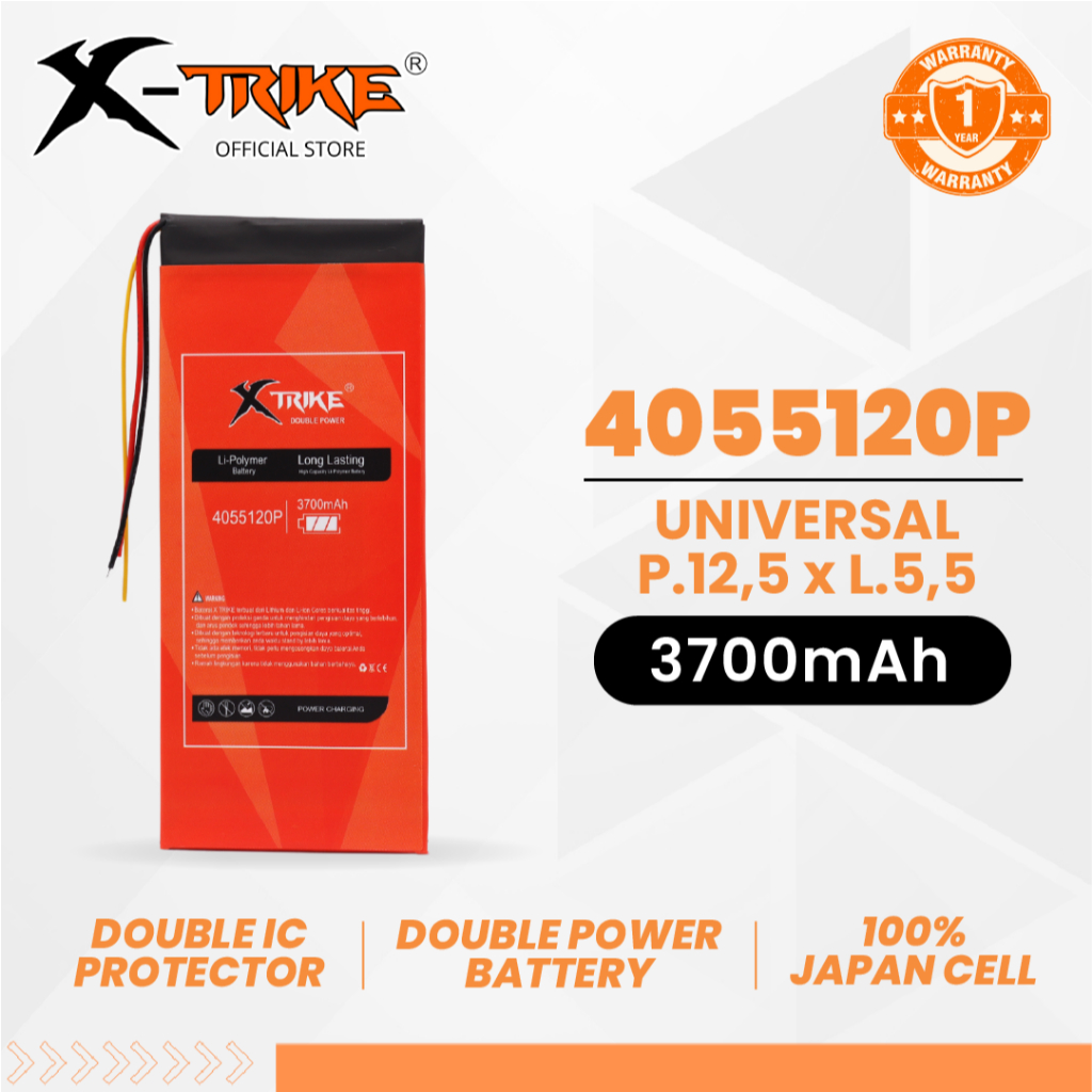 Jual XTRIKE Baterai Universal 4055120P - Advan XTab - E1C Double Power | Shopee Indonesia