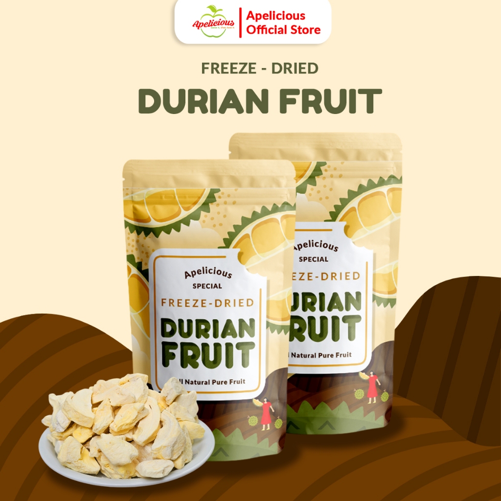 Jual APELICIOUS Freeze Dried Durian - Keripik Buah Durian Kering - Cemilan, Snack | Shopee Indonesia