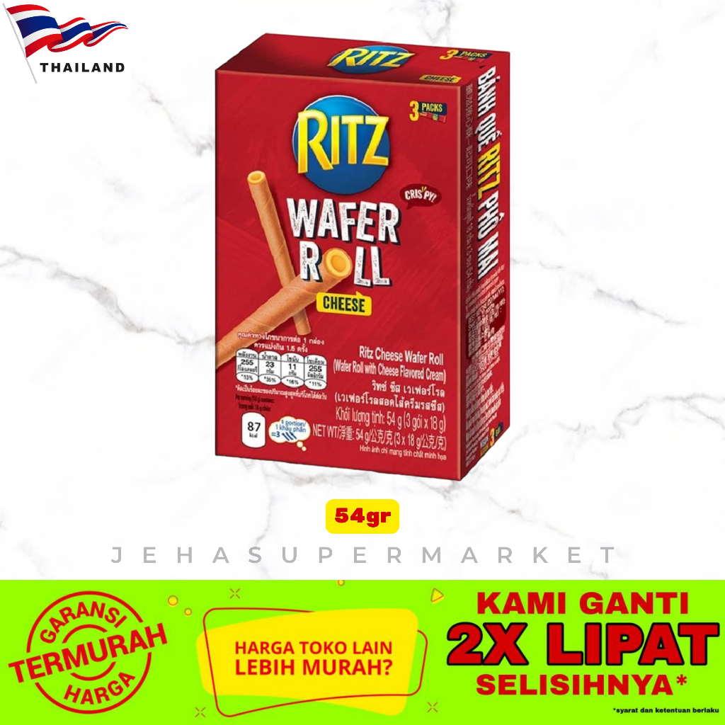 Jual ⭐ WAFER THAILAND ⭐ Ritz Cheese Wafer Roll 54gr ( Impor / Import ...
