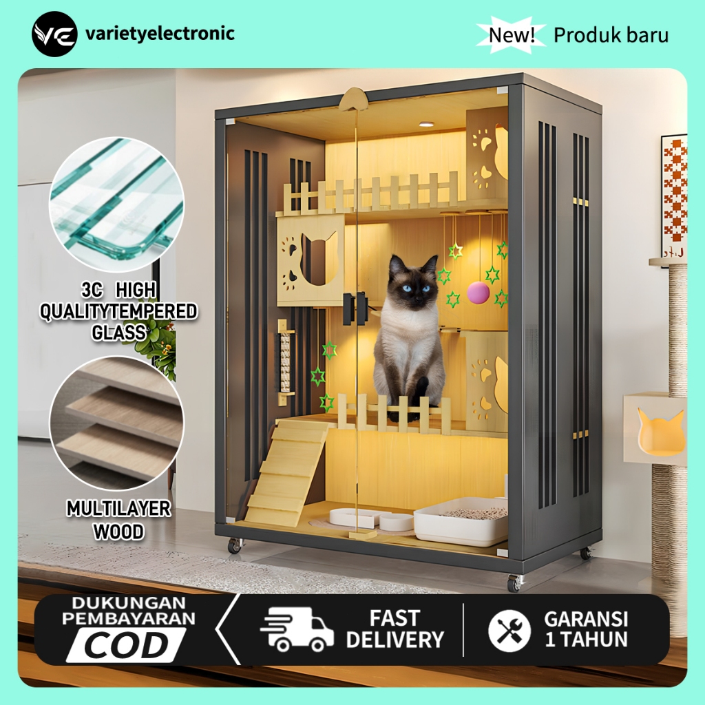 Jual 【COD】Rumah kucing mewah Kandang /Kandang rumah kucing tahan gores ...