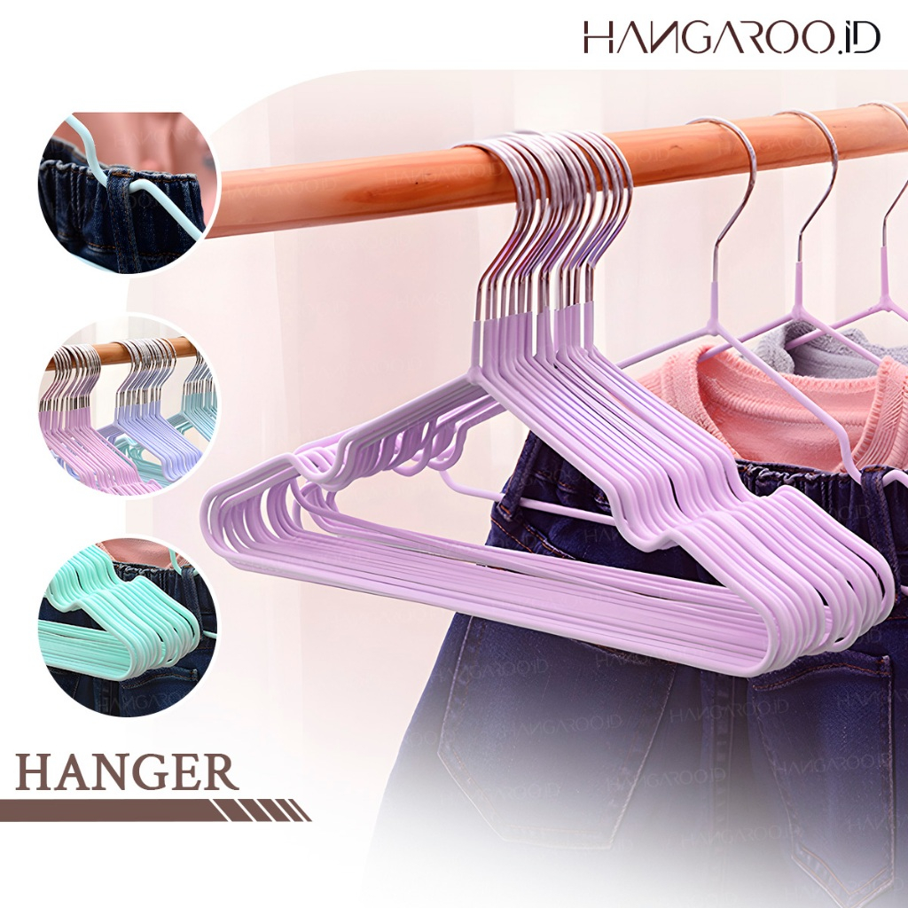 Jual Hangaroo 10PCS Gantungan Pakaian Hanger Baju Besi Stainless ...