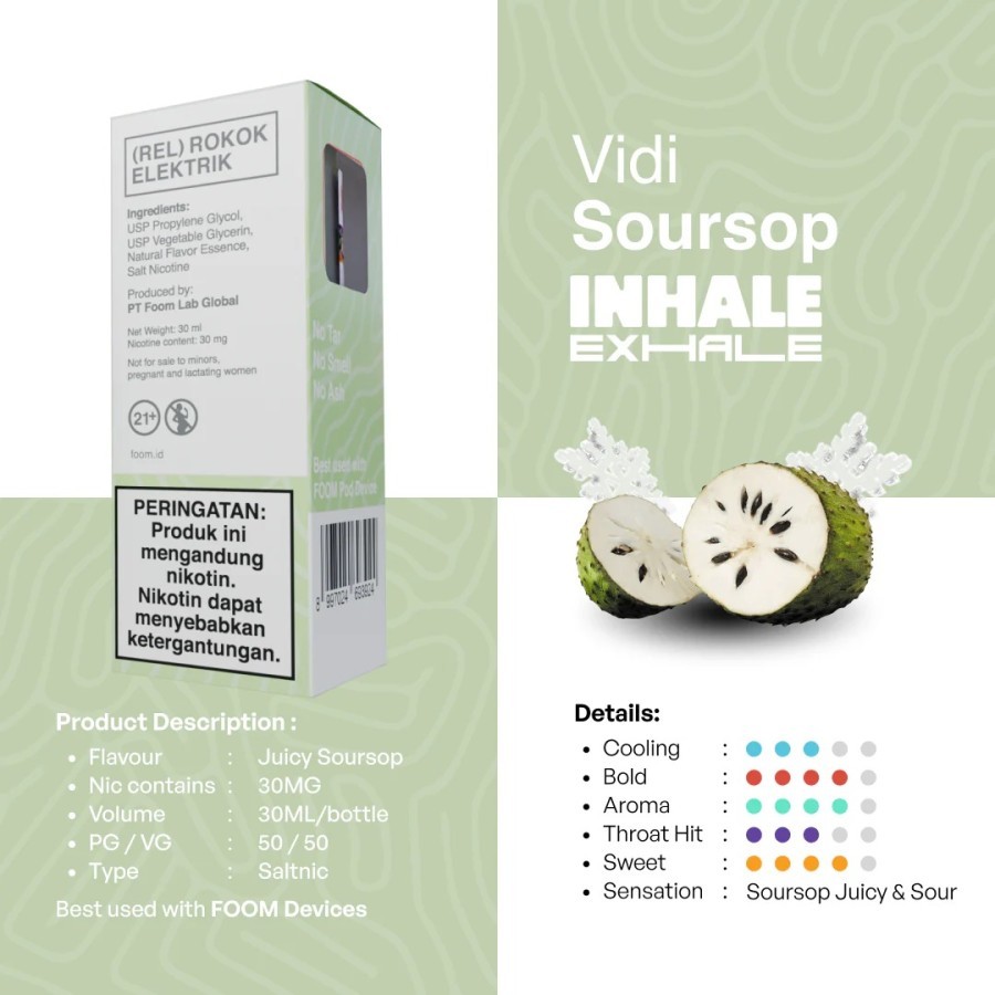 Jual Foom Inhale Exhale Vidi Soursop Salt Nic 30ML by Foom Lab x Weird ...