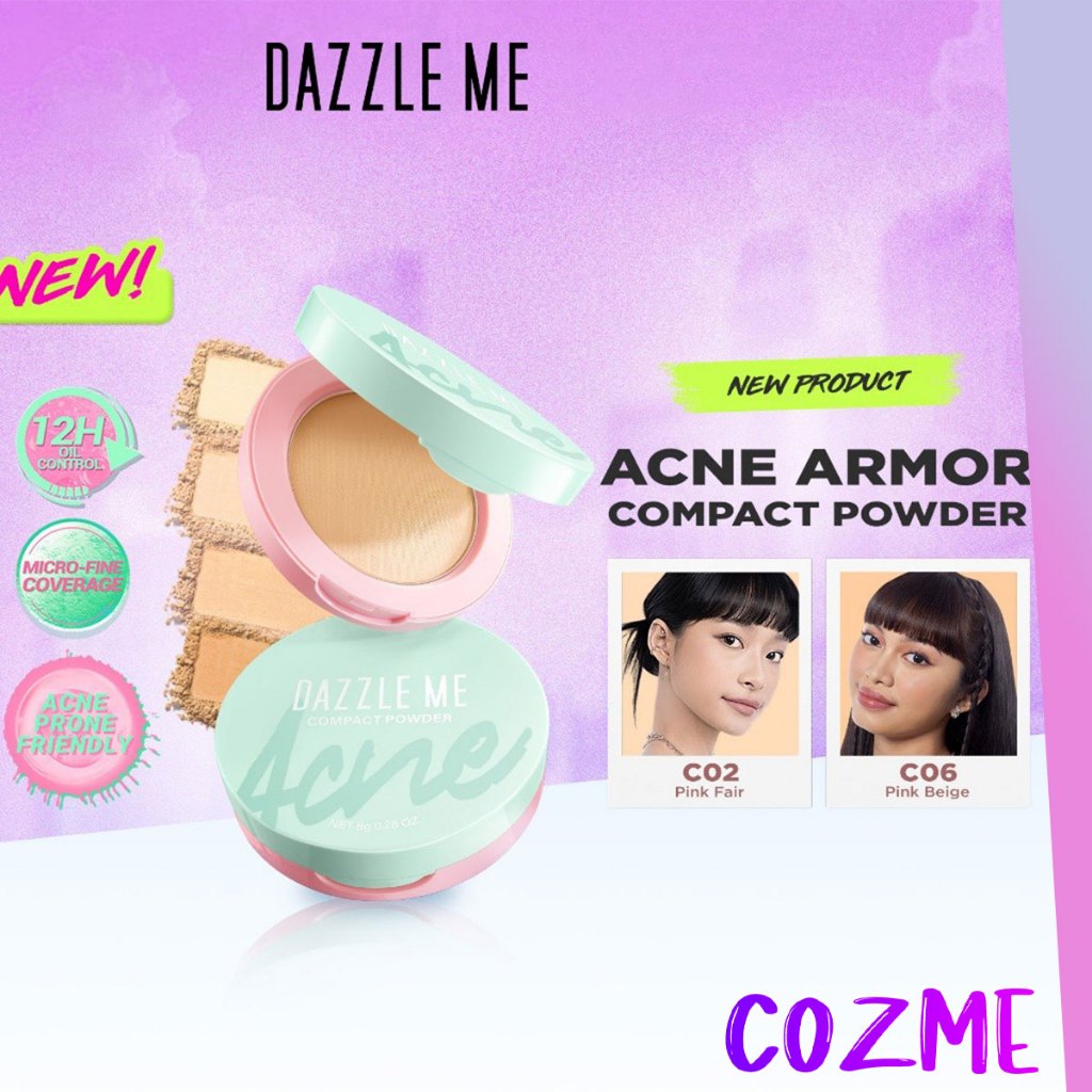 Jual DAZZLE ME Flawless Flex Compact Powder Acne Armor 8gr | Shopee ...