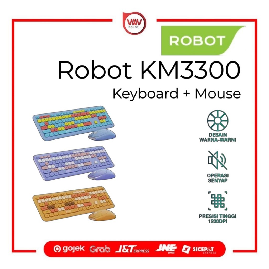 Jual Robot KM3300 Keyboard + Mouse Wireless | Shopee Indonesia