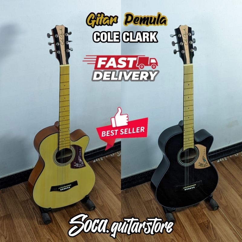 Jual TERMURAH!!! Gitar Akustik Pemula Tanam Besi COLE CLARK FREE (pick ...