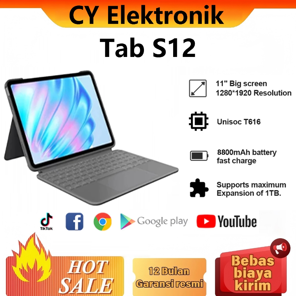 Jual CY Eletronik Tablet PC Baru Android Tablet S13 (16GB+1024GB) 12 ...