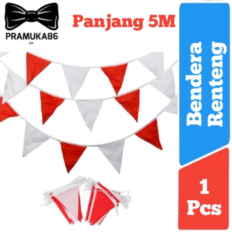 Jual Bendera Segitiga Renteng Merah Putih / Bendera Hias Segitiga / Bunting Flag Segitiga Bahan ...