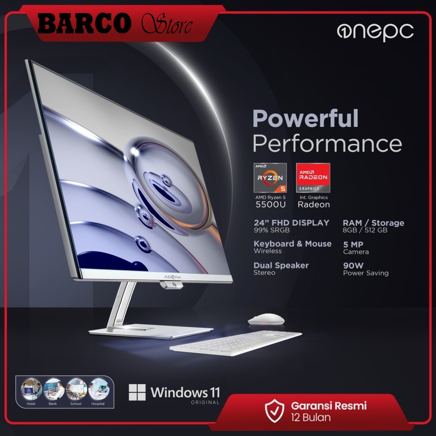 Jual ADVAN All in One PC AIO ONEPC Intel N100 99% SRGB 60W Power Saving Windows 11 | Shopee ...