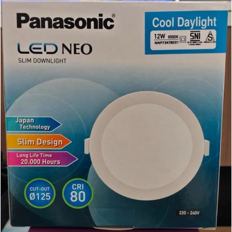 Jual PANASONIC Downlight LED NEO Slim 12W 12 Watt 6500K Putih | Shopee Indonesia