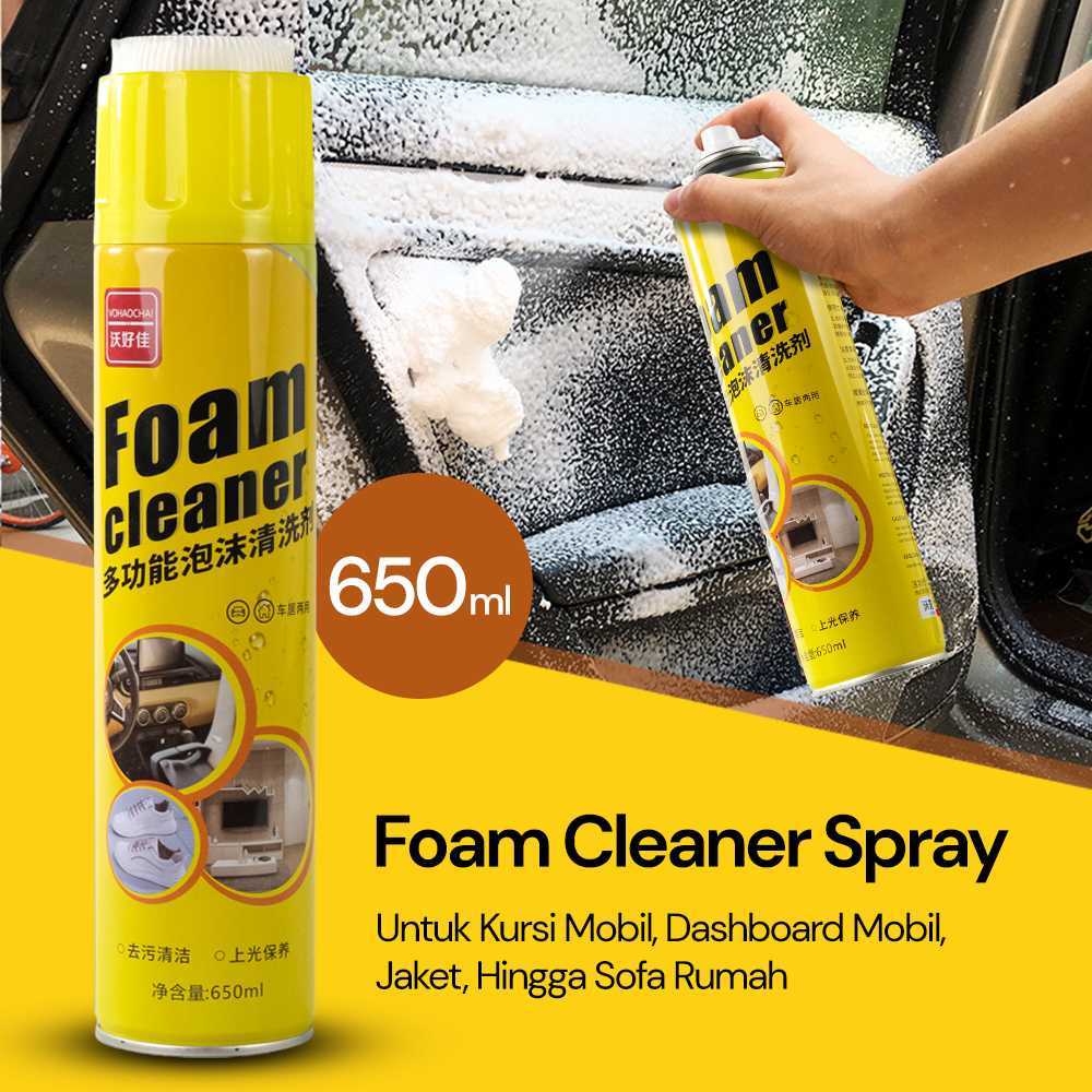 Jual VOHAOCHAI Foam Cleaner Spray Car Interior Agent Cleaner 650ml - VHC006 | Shopee Indonesia