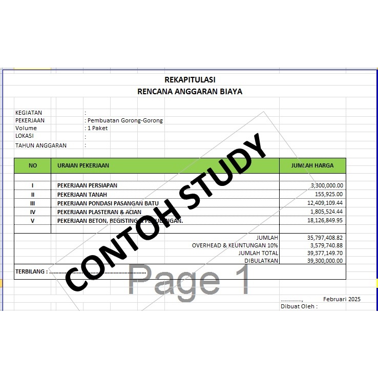 Jual File RAB Pembuatan Gorong-Gorong (Otomatis). | Shopee Indonesia
