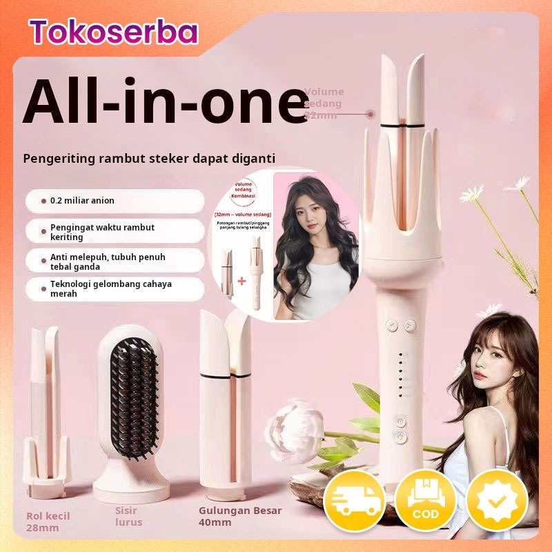 Jual Catok rambut otomatis penuh artefak 40mm volume besar 32 jepitan ...