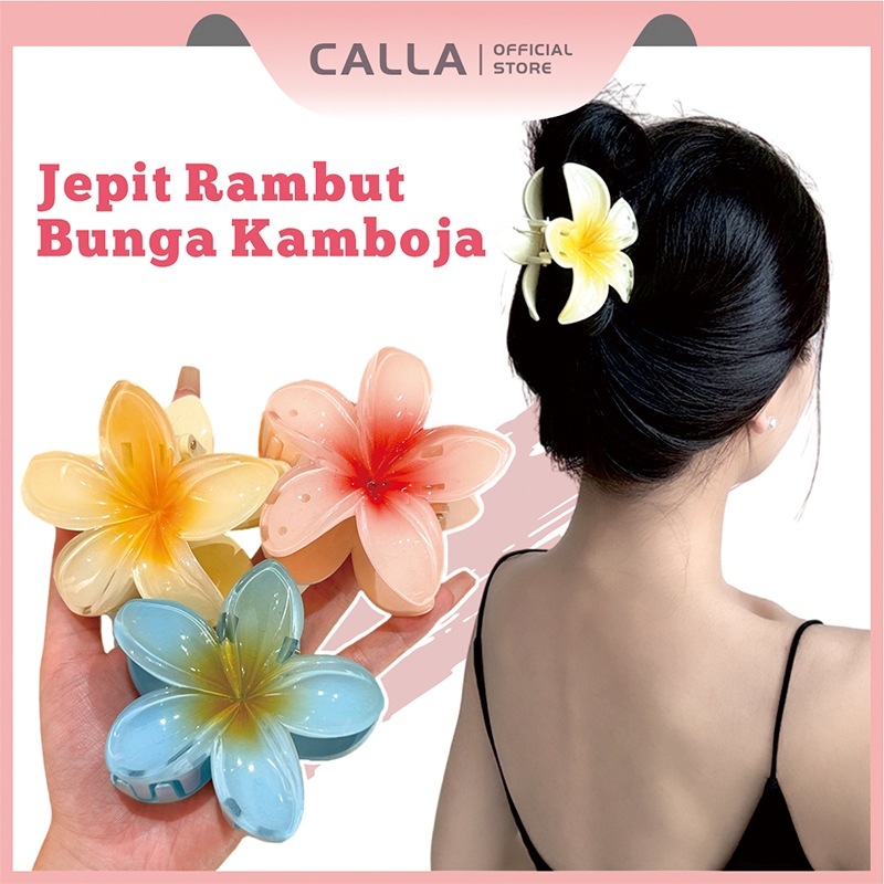 Jual Calla Jepit Bunga Kamboja 8CM Jepit Rambut Wanita Bahan Akrilik ...