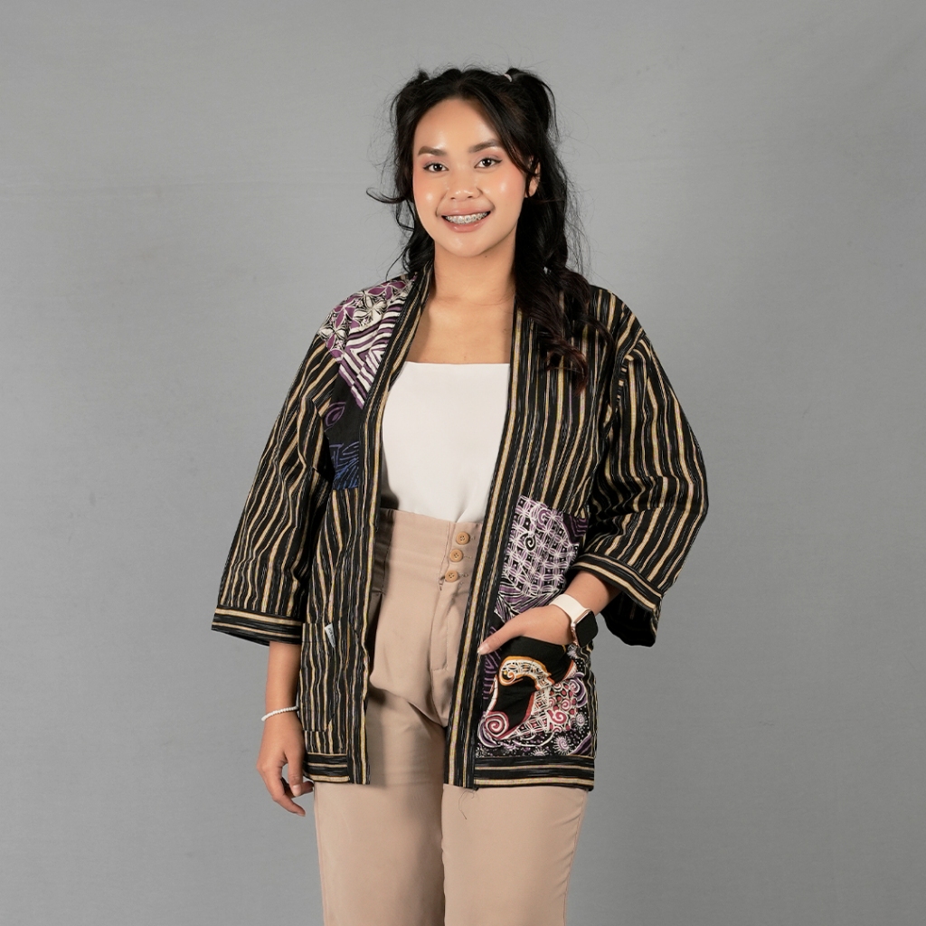 Jual HAMZAH BATIK OUTER KOMBINASI LURIK & BATIK TULIS | Shopee Indonesia