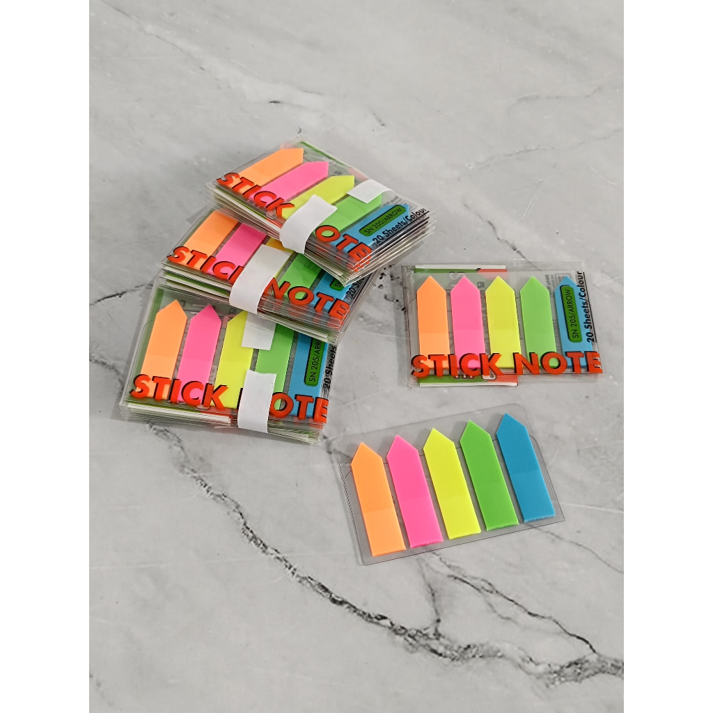 Jual SATU PAD ( 5 WARNA x 20 LEMBAR ) Stick Note Pembatas Kertas ...