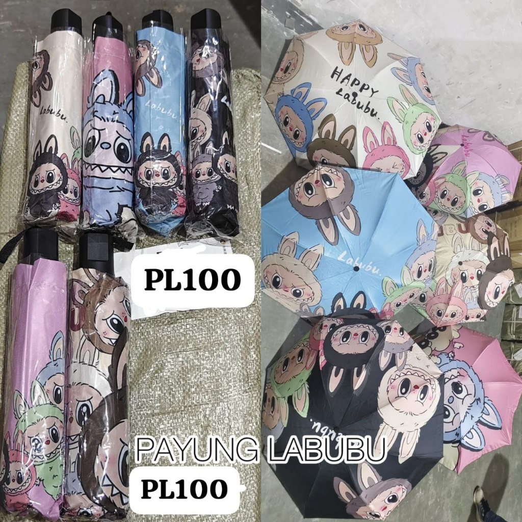 Jual Labubu Payung Lipat Karakter Labubu Viral Payung Hujan Panas ...