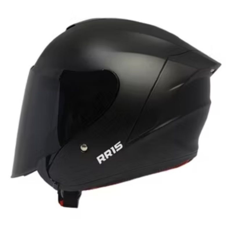 Jual HELM HALF FACE MLA KAIROZ 2 RR15 BLACK DOFF KACA HITAM | Shopee ...