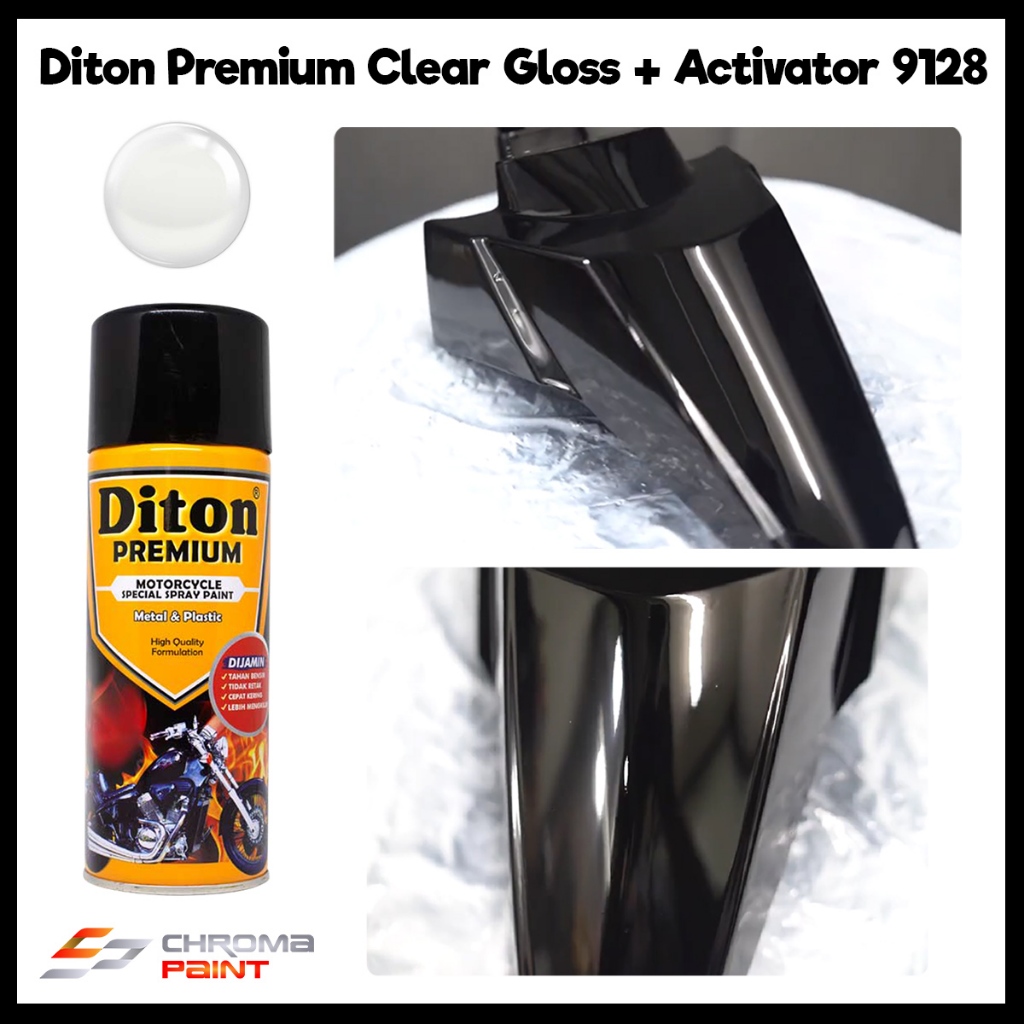 Jual Cat Semprot Diton Premium Clear Coat - Clear Gloss + Activator ...