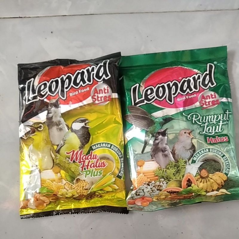 Jual leopard pakan burung voer rumput laut madu halus anti stress ...