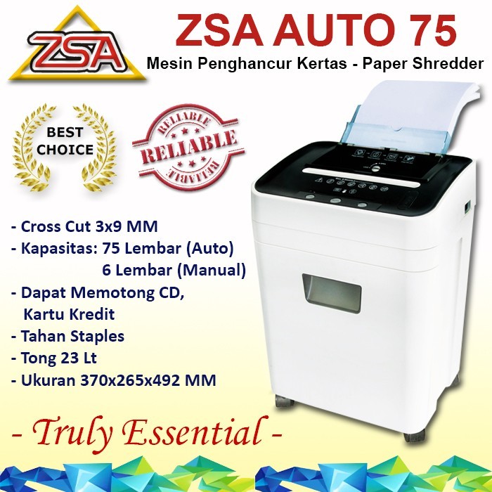 Jual Mesin Penghancur Kertas ZSA Auto 75 dan ZSA Auto 150, paper ...