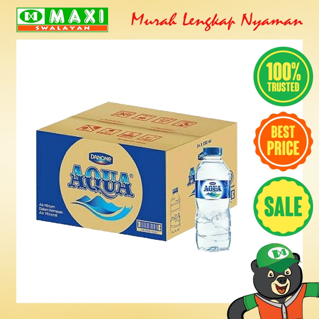 Jual AQUA Air Mineral Botol 330ml (24pcs) | Shopee Indonesia