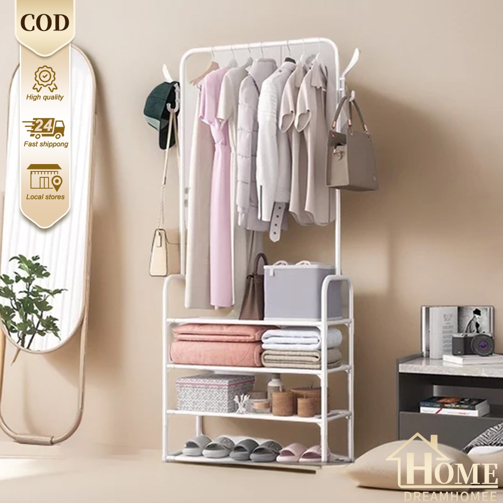 Jual COD Rak Gantung Baju Stand Hanger Rak Penyimpanan Serbaguna Dengan ...
