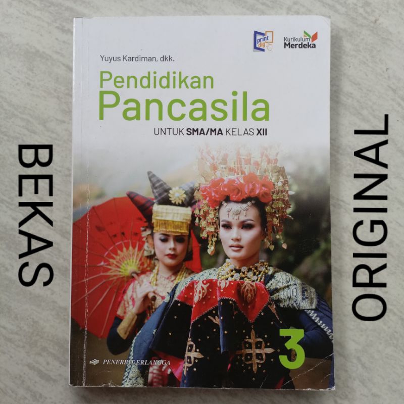 Jual Buku PKN PPKN Pendidikan Pancasila Kelas 12 XII 3 III SMA MA Penerbit Erlangga Kurikulum ...