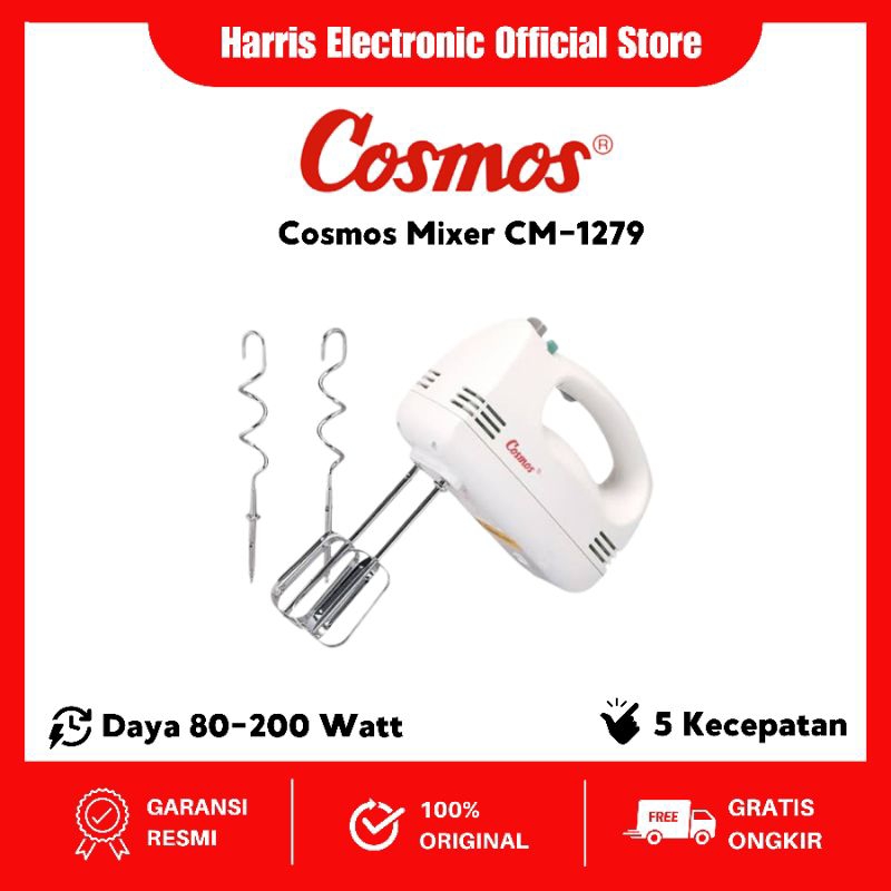 Jual Cosmos Mixer CM-1279 Hand Mixer 5 Speed Turbo | Shopee Indonesia