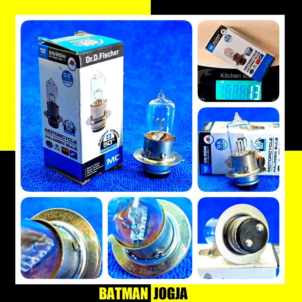 Jual BOHLAM HALOGEN DR D FISCHER oe quality 35 25 18 watt 35w 25w 18w universal motor bebek ...