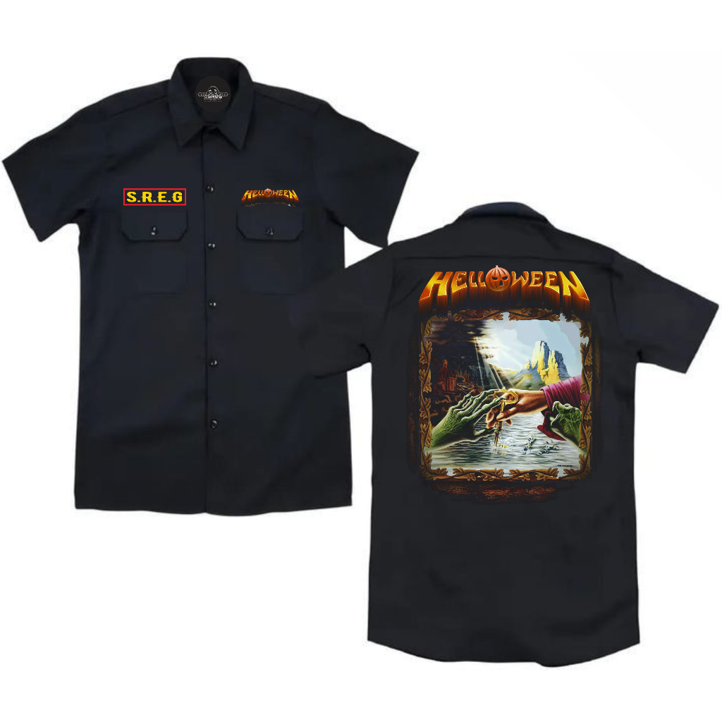 Jual Sreg Workshirt Helloween Hand kemeja kerja PDH | Shopee Indonesia