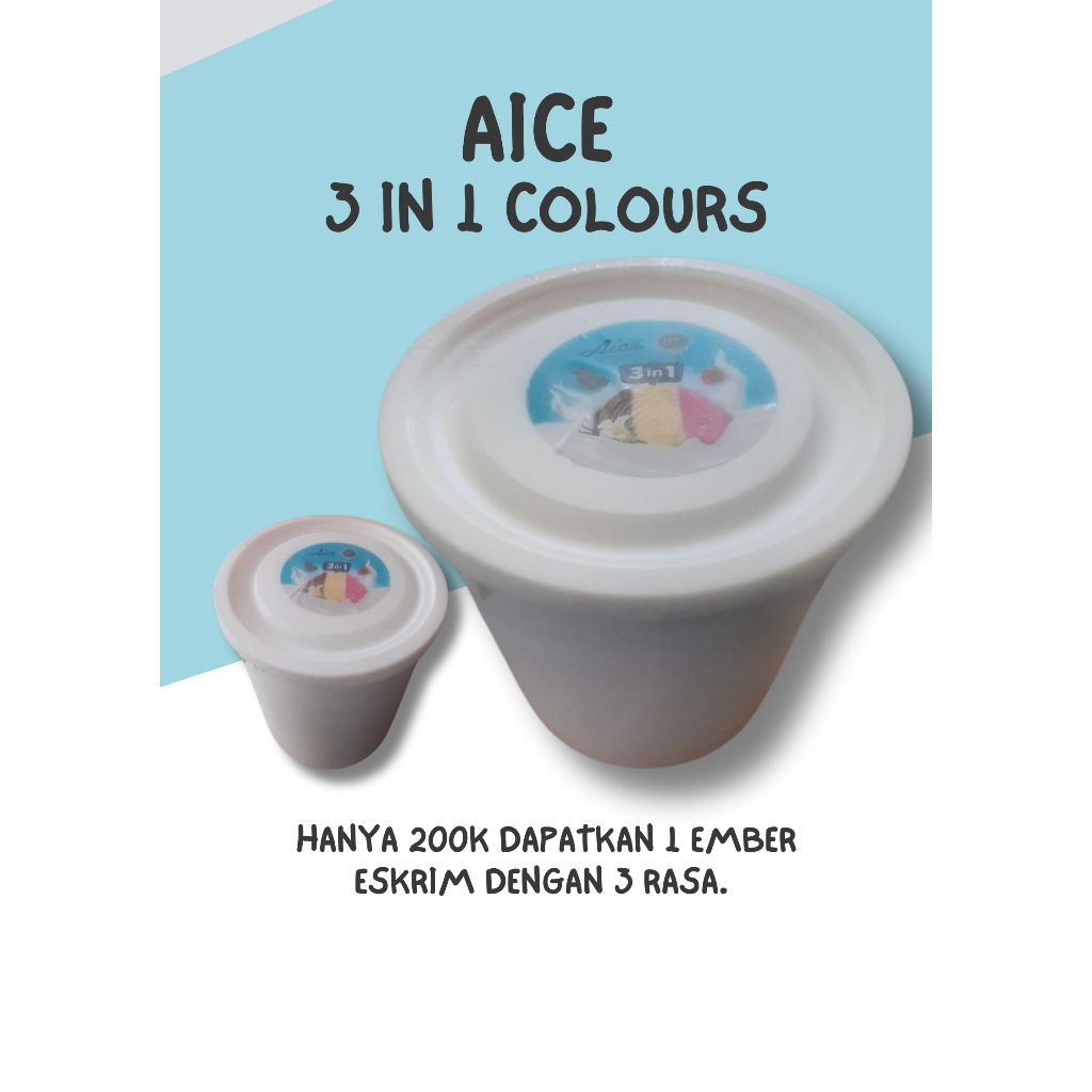 Jual Es Krim Aice 3 in 1 Colours Ember Isi 8 Liter Rasa Strawberry ...